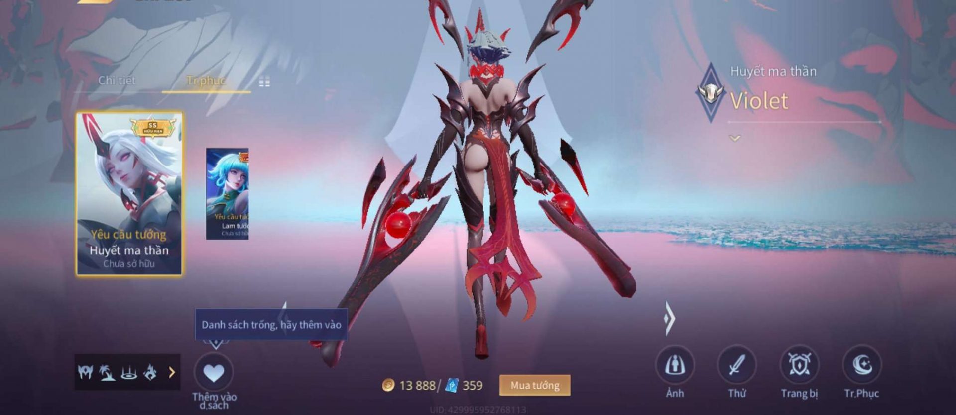 Cách thu thập Kim Cương Máu nhận Skin Violet Huyết Ma Thần - VTC Pay Blog